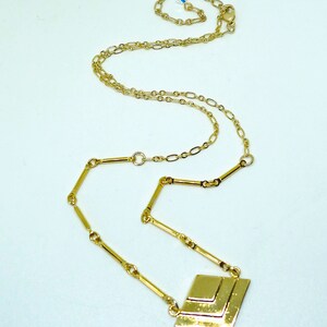 Cubist Character // Gold Plated Brass Geometric Diamond Pendant ...