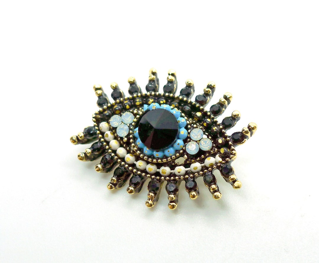 Evil Eye // Mini Eye Brooch Pin Third Eye Lovers Eye Turquoise ...