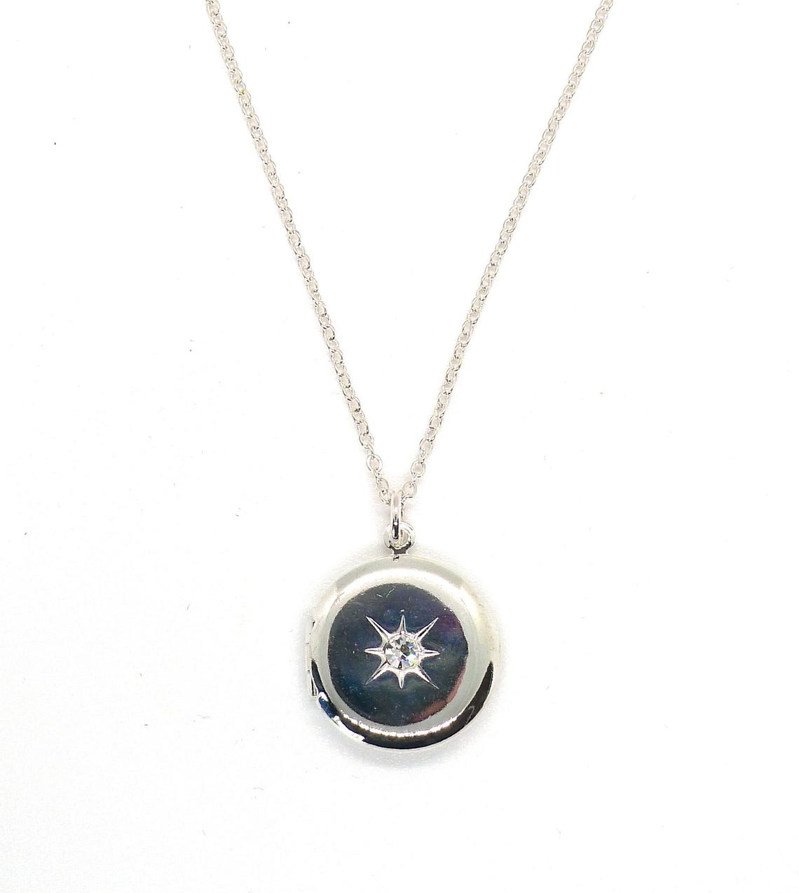 Secret Locket // Silver Plated 1950s Vintage Locket Necklace Atomic ...