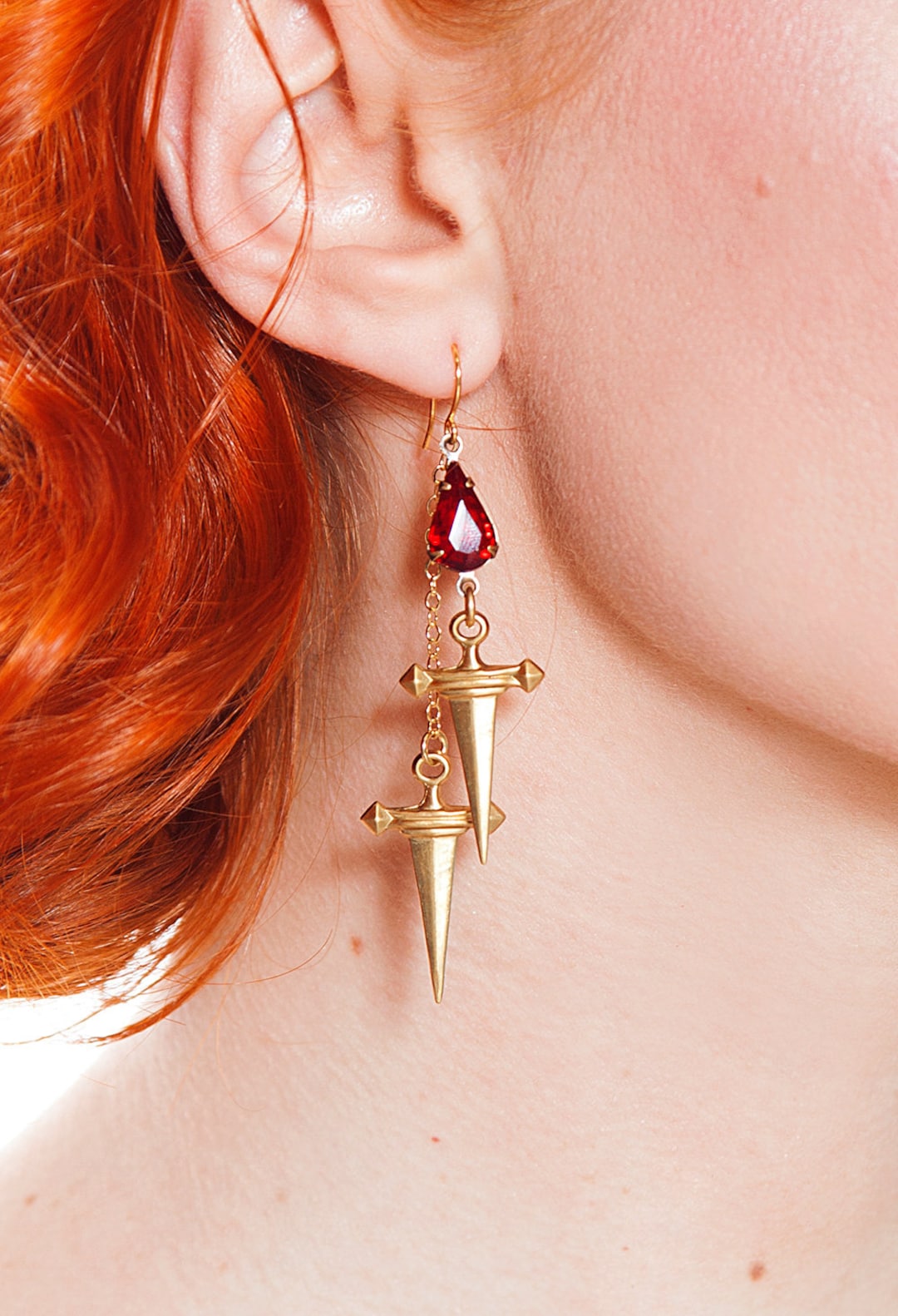Blood Drops and Daggers // 1950s Swarovski Crystal Drop and Vintage ...
