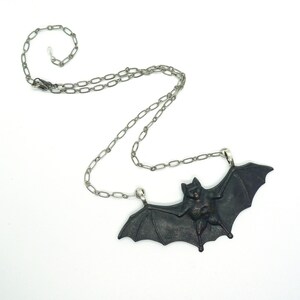 Black Batty // Large Blackened Brass Bat Necklace Goth Gothic Nugoth ...