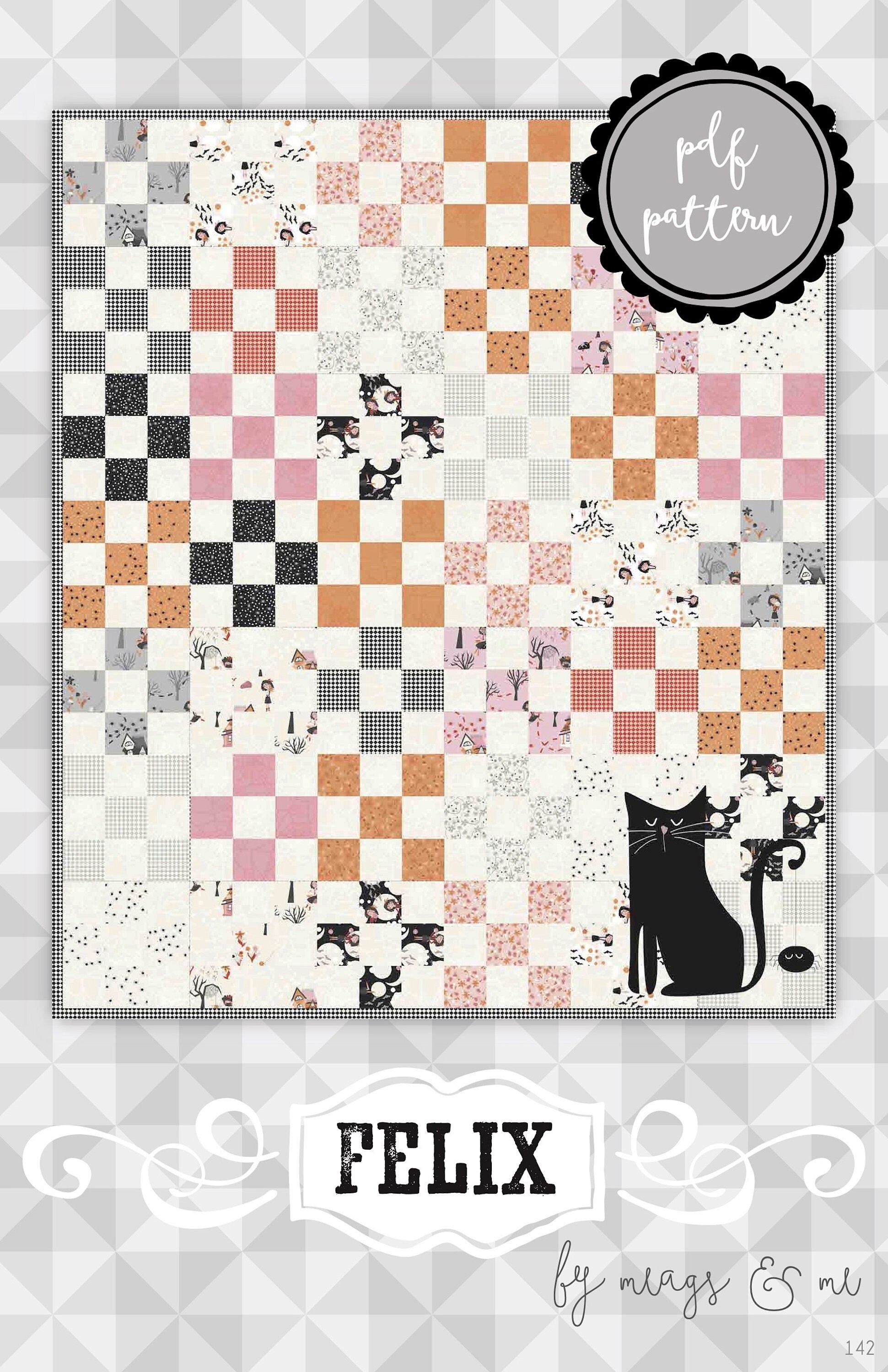 Instant Download: Felix, an Easy Piecing Grid Quilt Pattern With Wool ...