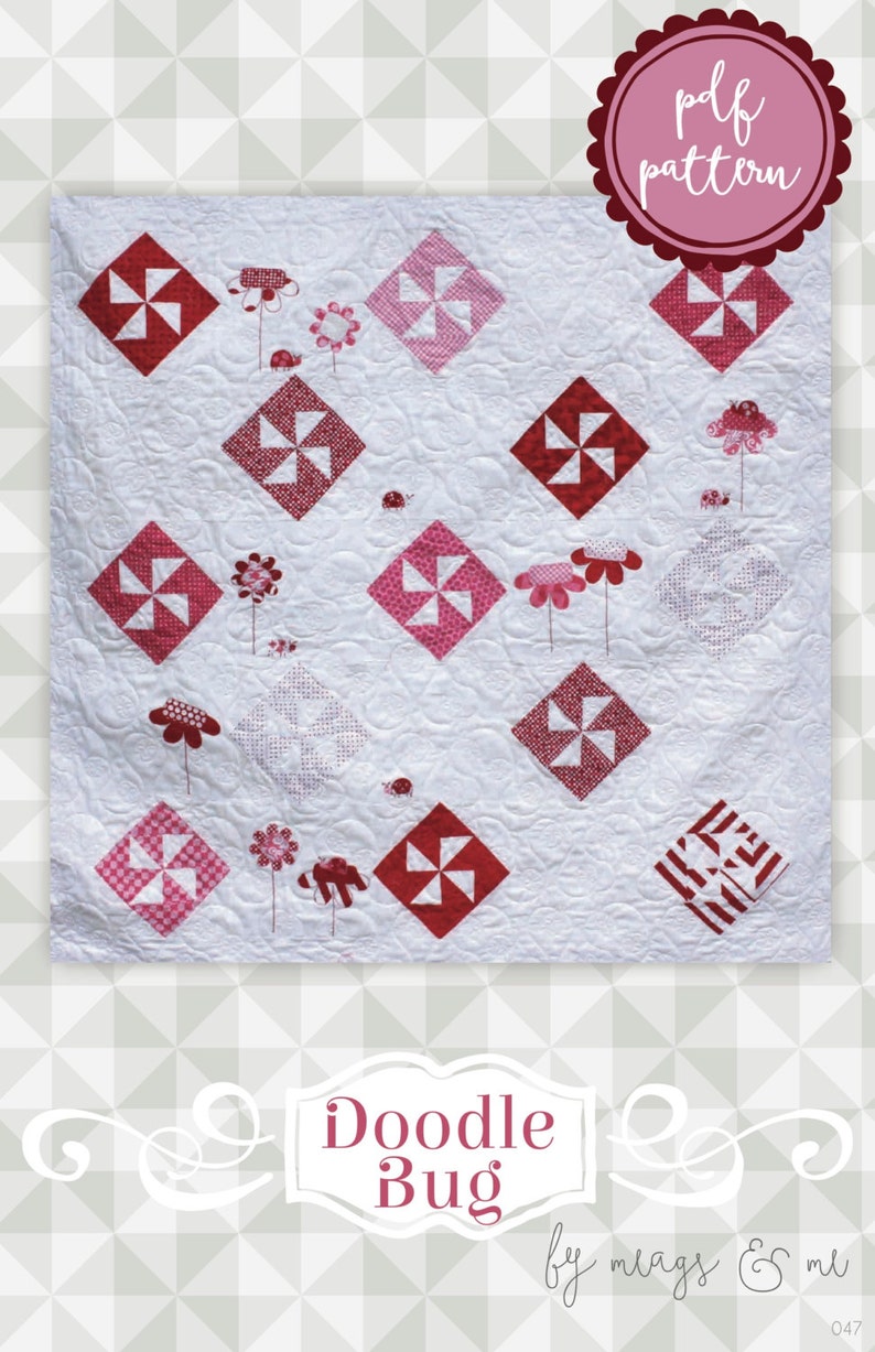 Instant Download: Doodlebug an Applique and Pieced Quilt Pattern ...