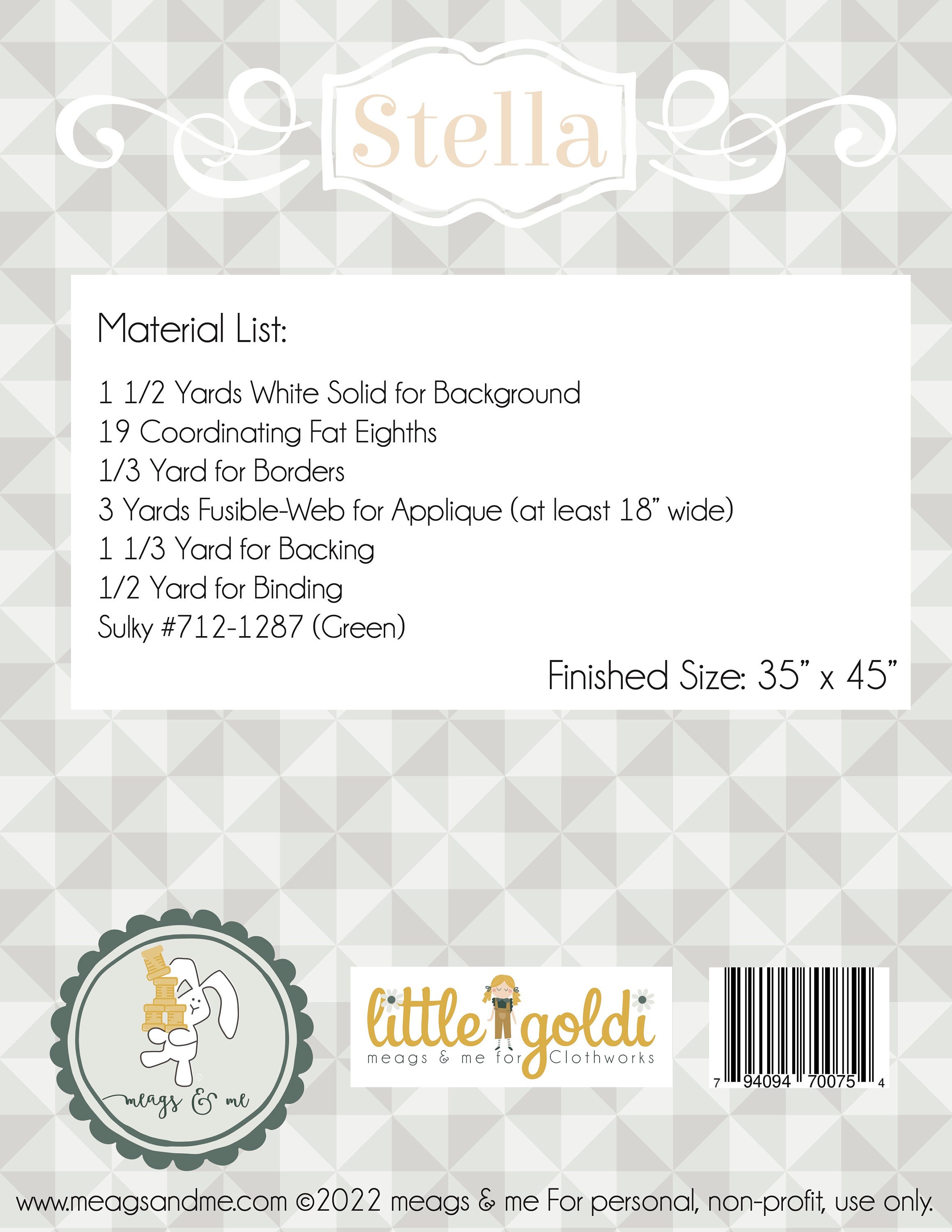 Instant Download: Stella. an Applique and Embroidery Quilt Pattern - Etsy