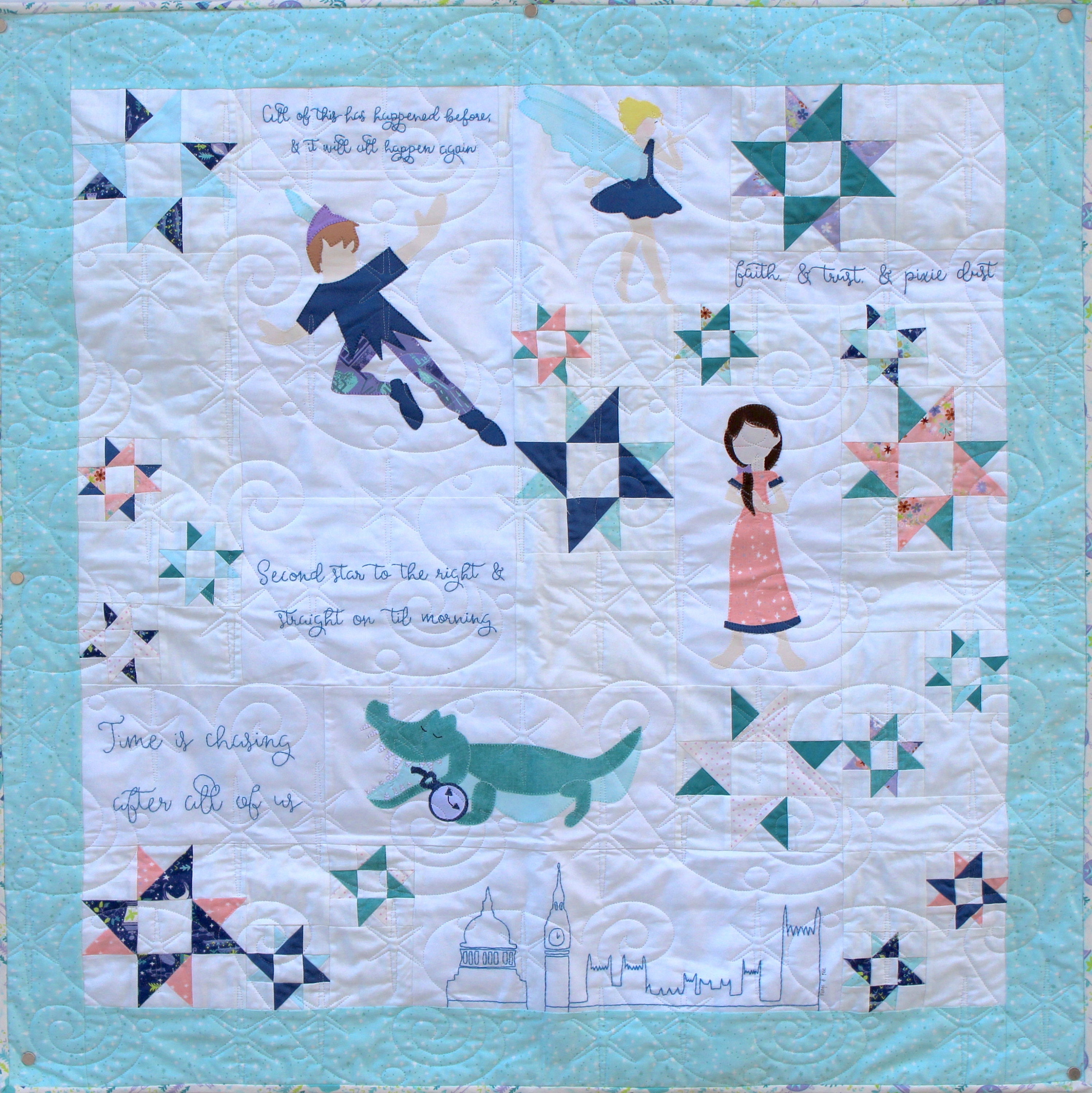 Hard Copy Pattern: Neverland an Applique and Pieced Quilt - Etsy