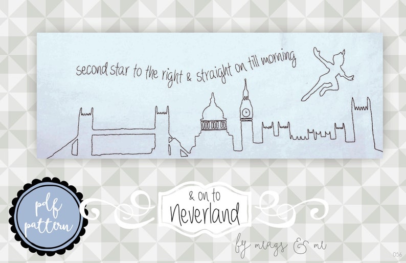 Instant Download- Embroidery Pattern. Peter Pan. Neverland Stitchery ...