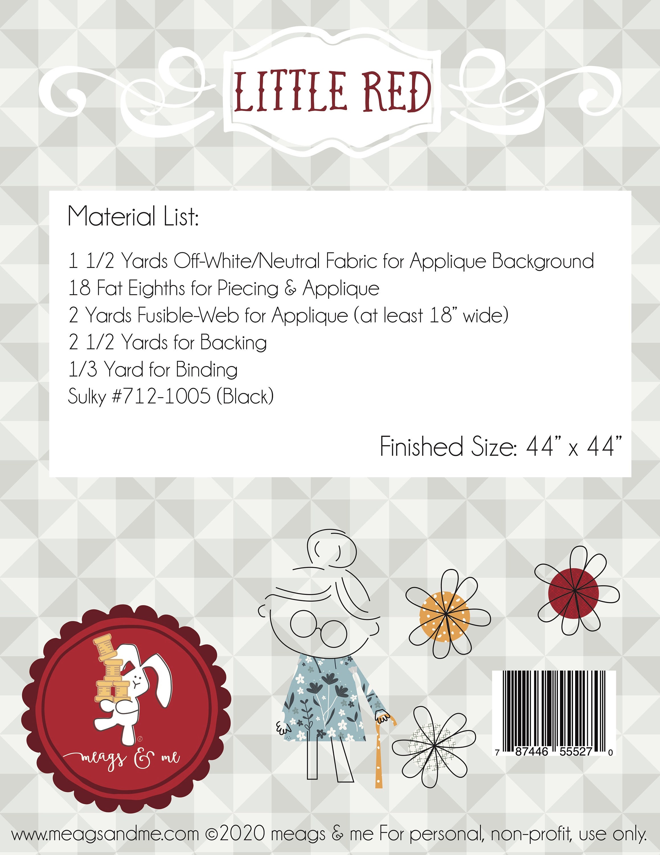 Instant Download-little Red. Applique and Embroidery Quilt Pattern ...