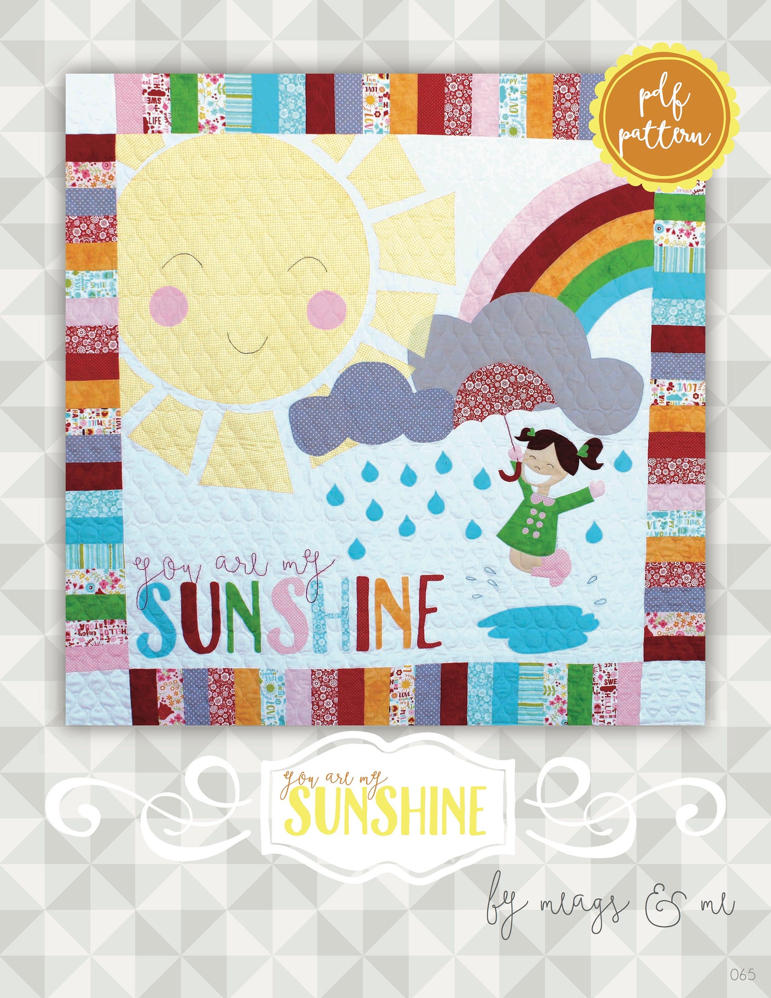 Instant Download- You Are My Sunshine. Appliqué Quilt Pattern. Appliqué ...