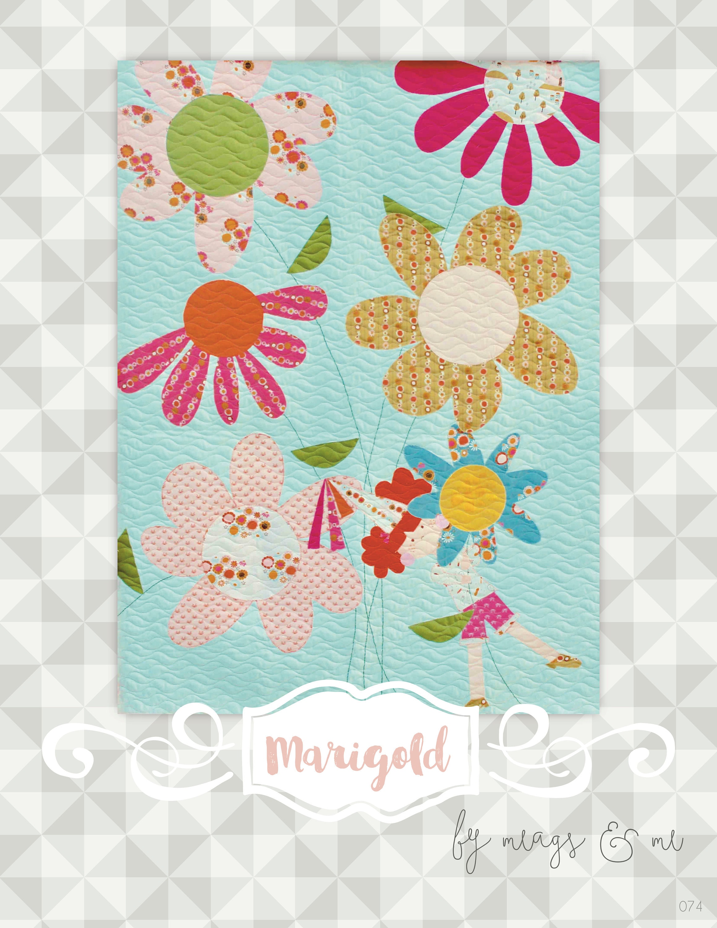 Instant Download Marigold Quilt Pattern. Embroidery. Princess Appliqué ...