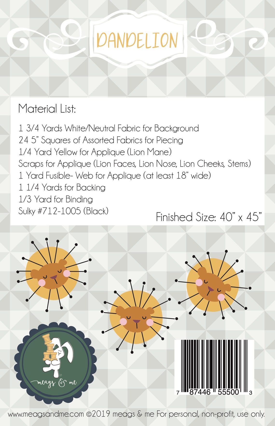 Instant Download: Dandelion. Applique Quilt. Pinwheel Quilt Pattern ...