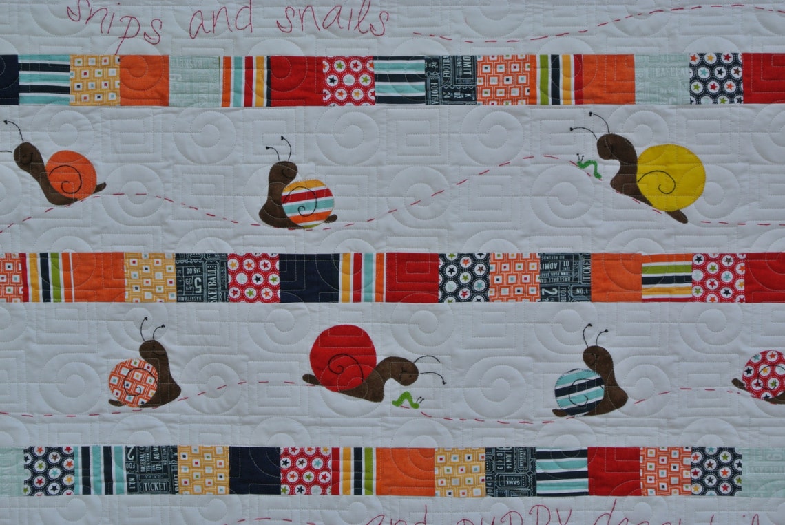 Instant Download: Snips & Snails- A PDF Quilt Pattern. Applique ...
