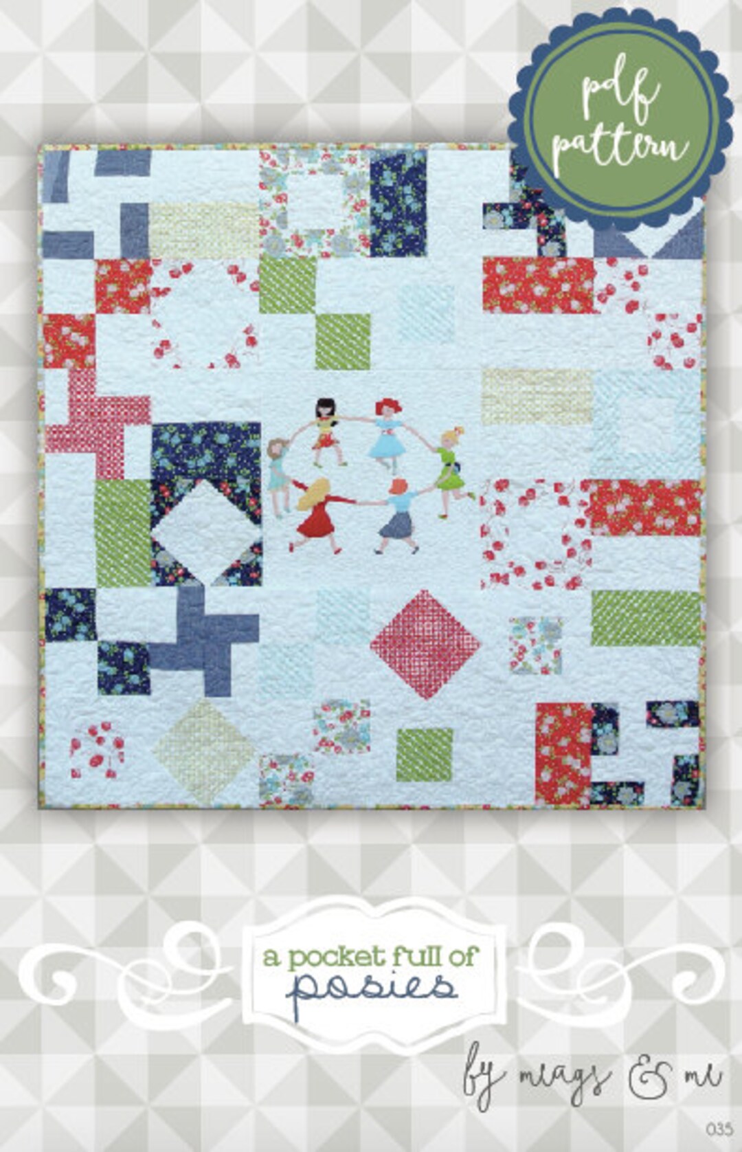 Instant Download: Pocket Full of Posies PDF Quilt Pattern Applique ...