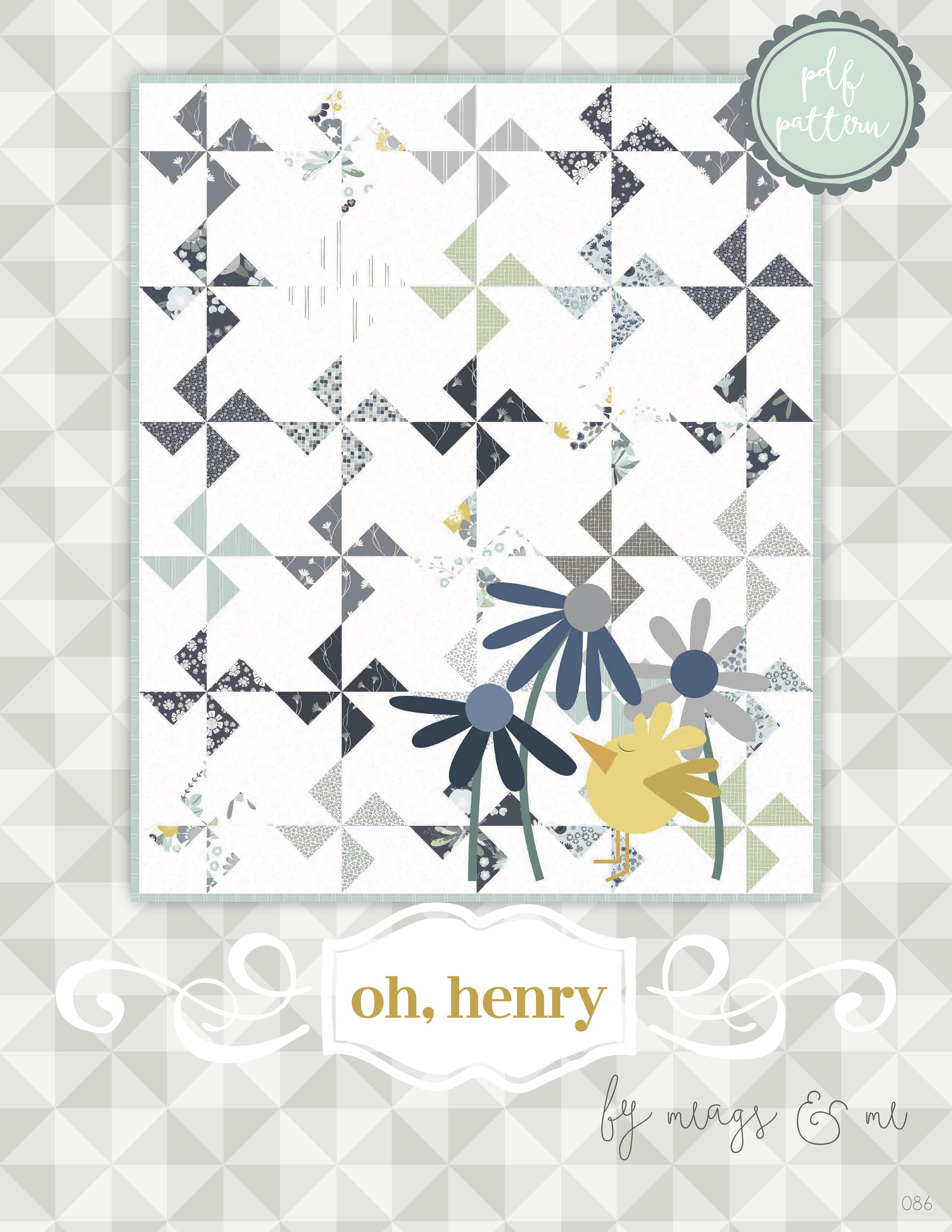 Instant Download: Oh, Henry!- an Appliqué and Pinwheel Quilt Pattern ...