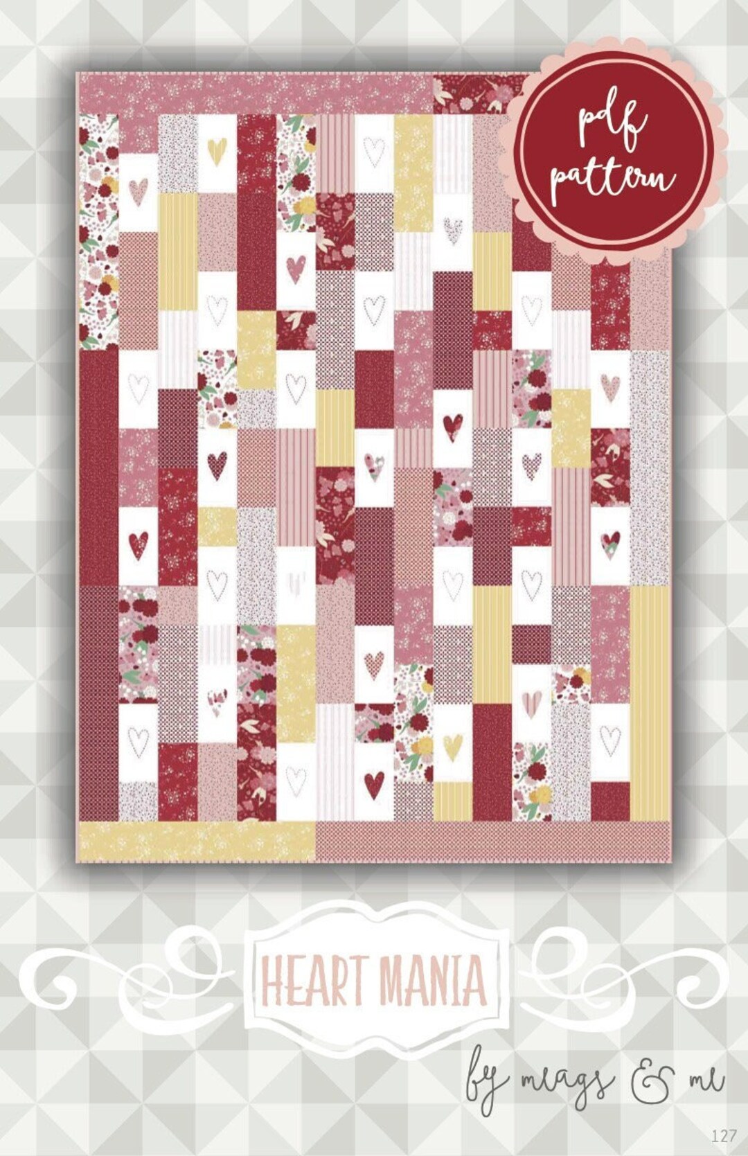 Instant Download- Heart Mania Quilt Pattern. Ladybug Mania Fabric ...