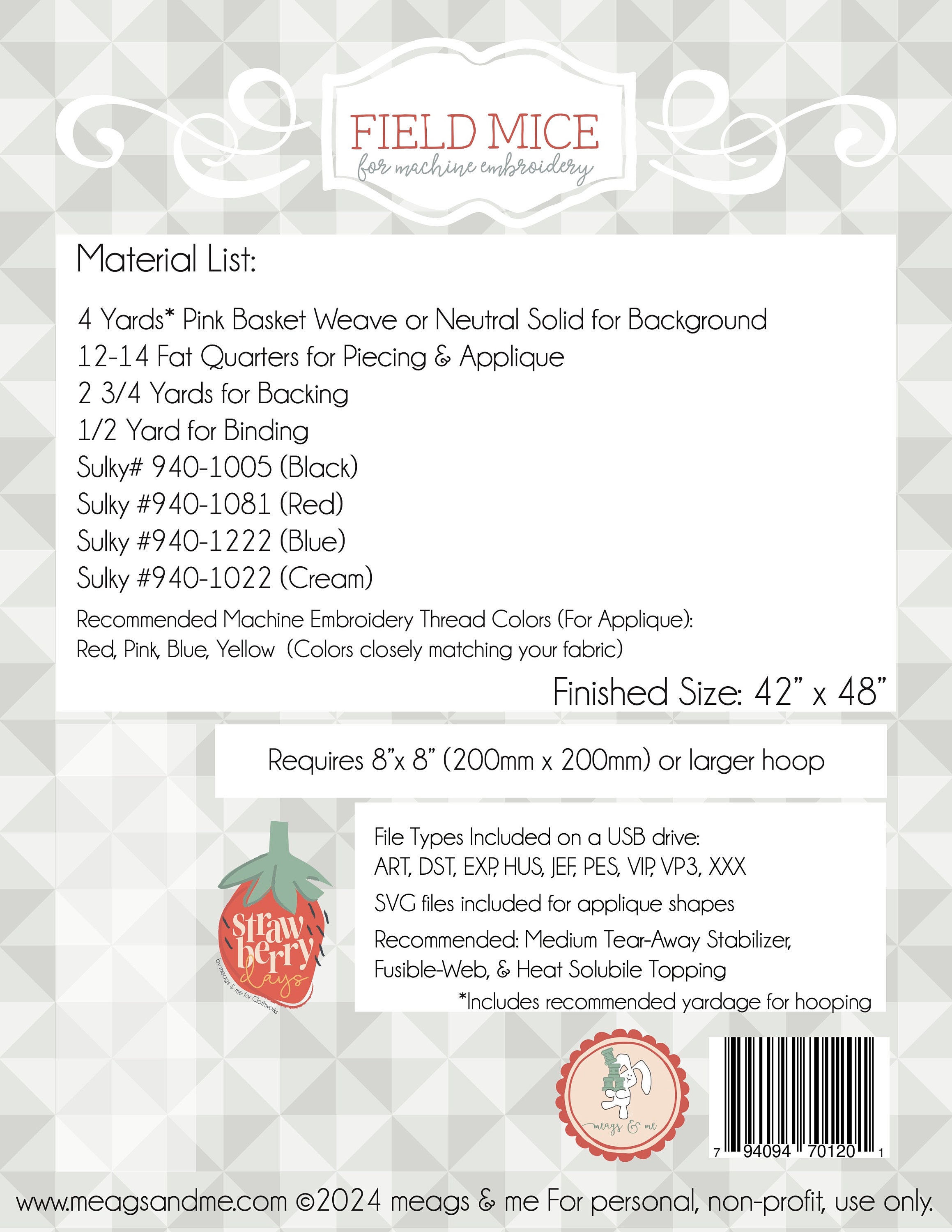 Instant Download: Field Mice for Machine Embroidery - Etsy