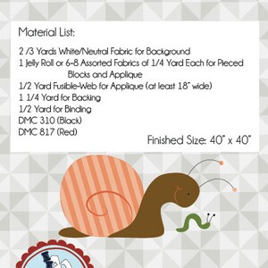 Instant Download: Snips & Snails- A PDF Quilt Pattern. Applique ...