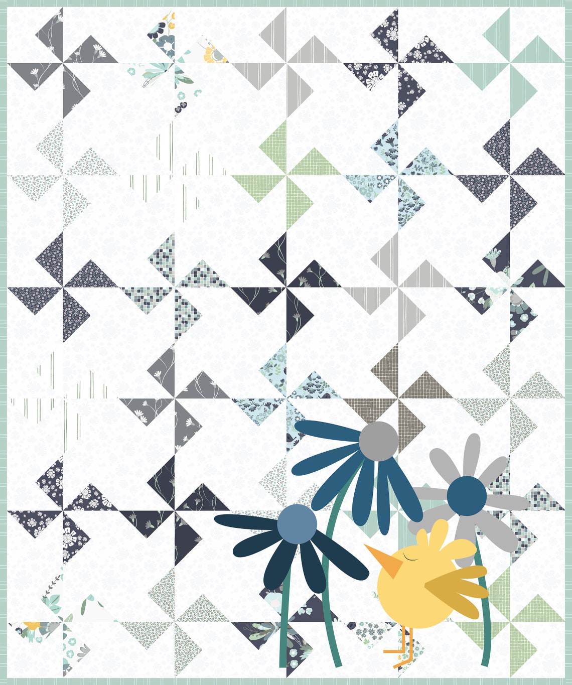 Instant Download: Oh, Henry!- an Appliqué and Pinwheel Quilt Pattern ...