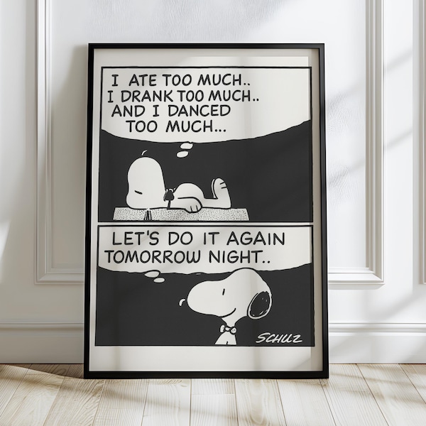 Snoopy Posters and Prints - Etsy