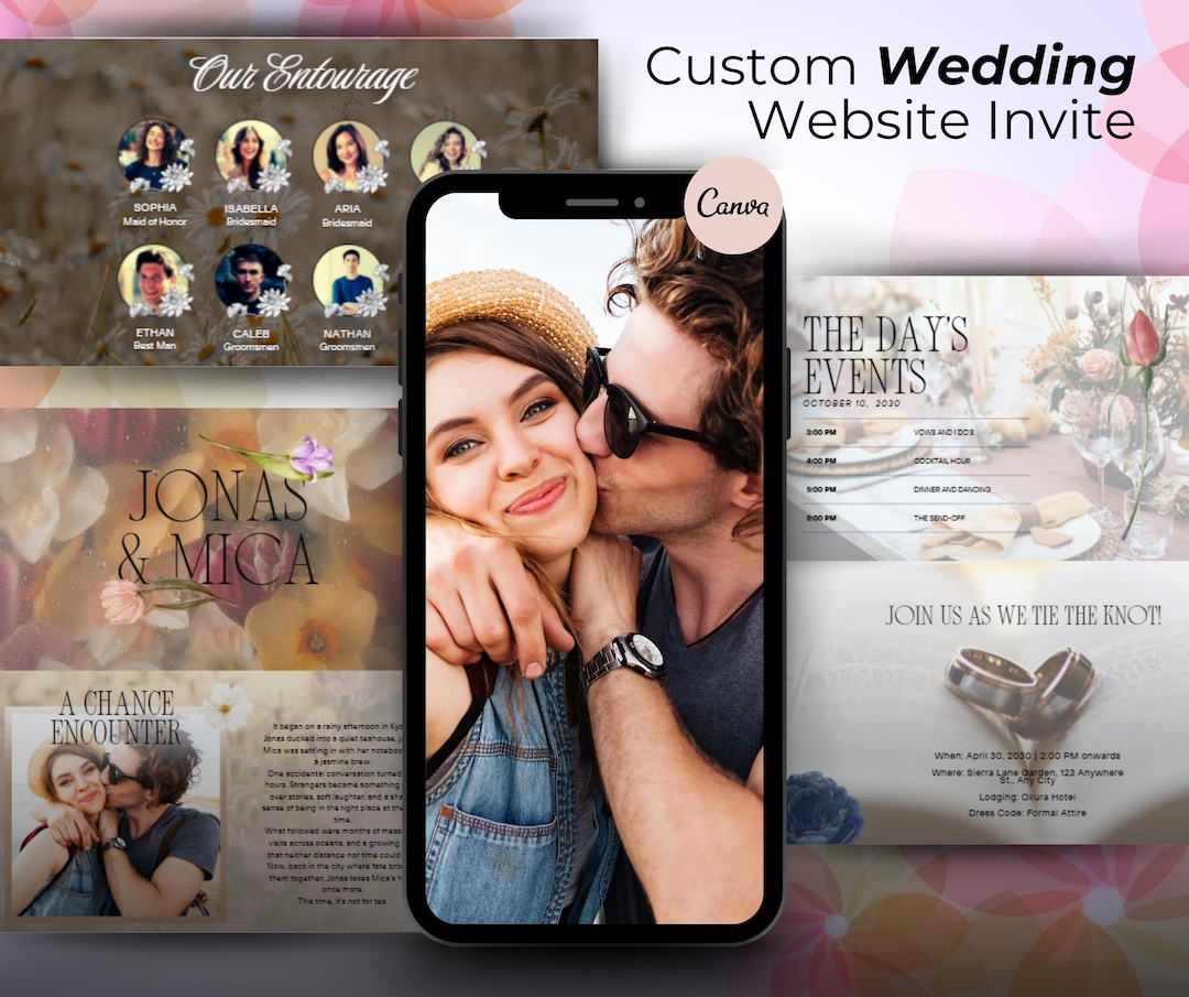 Personalized Wedding Website Template, Editable Canva Invite With RSVP ...