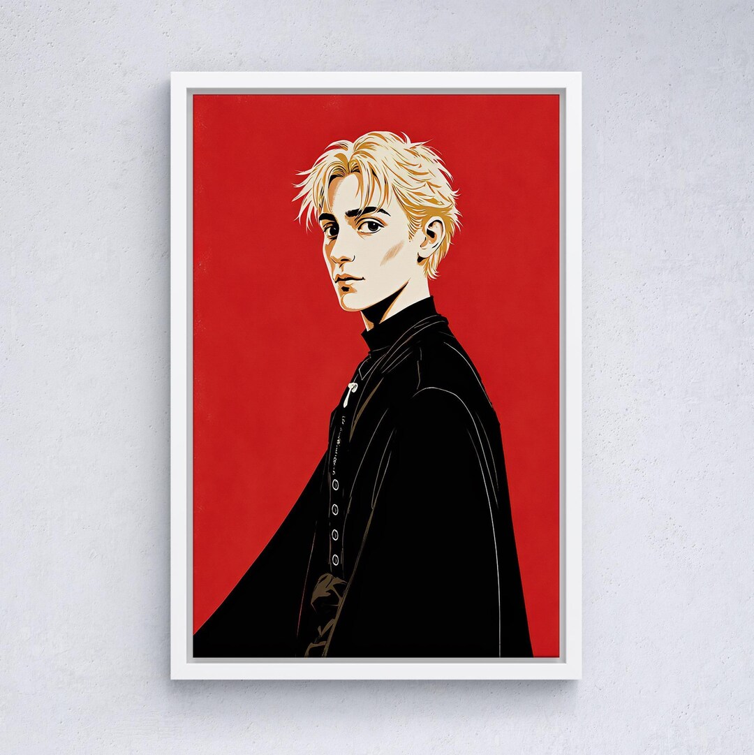 Draco Malfoy Poster Harry Potter Art | Slytherin Wall Art Dark Academia ...