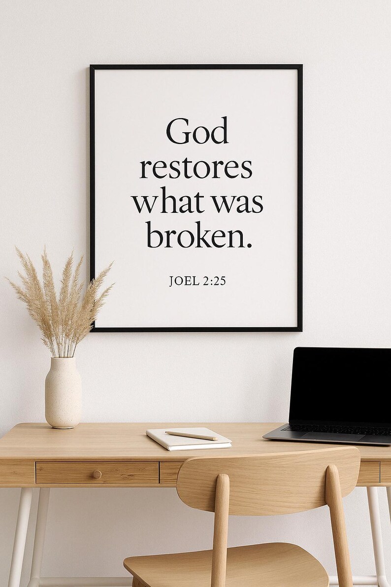 Restoration Bible Verse Wall Art – 5 Printable Christian Posters ...