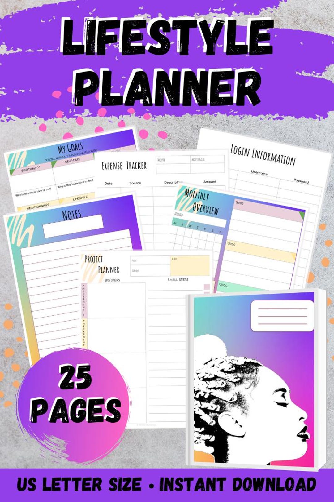 Printable Lifestyle Planner – Daily, Weekly, Monthly | Undated ...