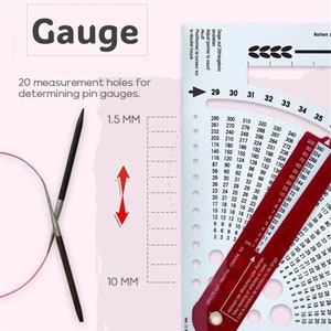 Knitting Gauge Ruler - Knitting Stitch Calculator, Swatch Ruler, Stitch ...