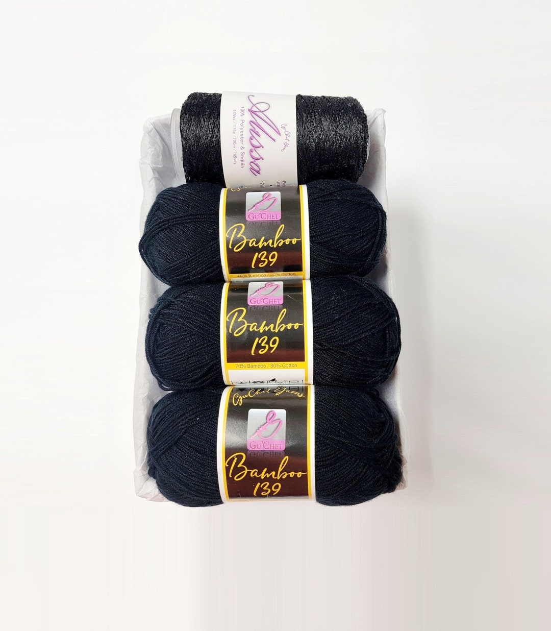 Yarn Gift Set - Bamboo/cotton/sequins Yarn - Gift for Yarn Lover, Gift ...