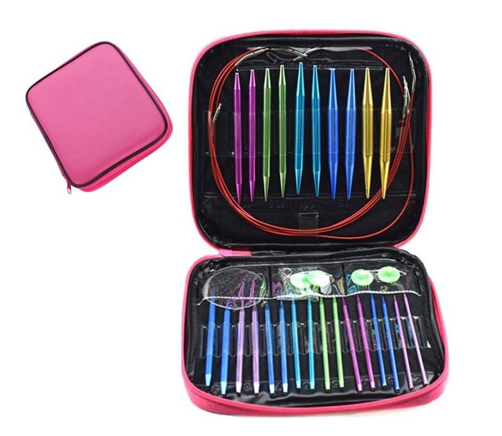 Interchangeable Knitting Needle Set Metal Includes 13 - Etsy