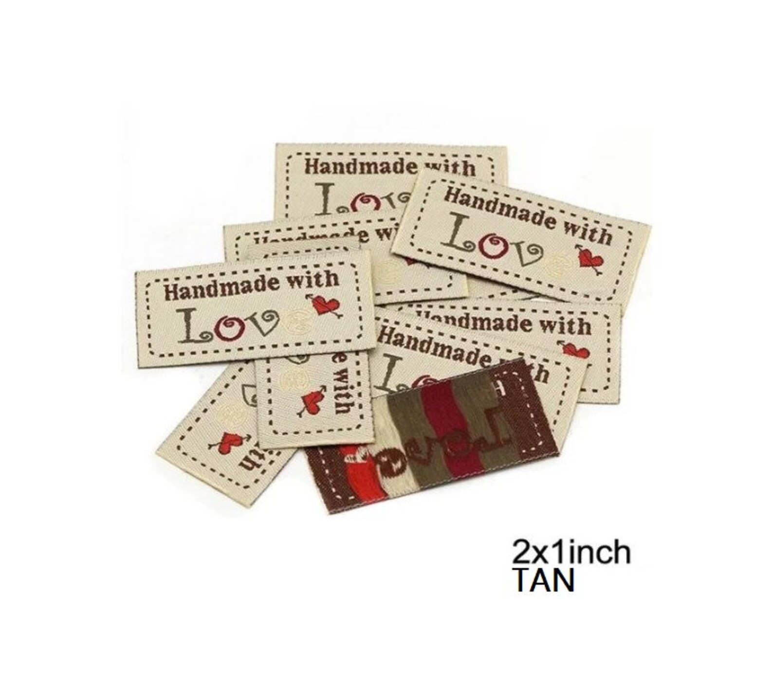 Handmade With Love Label (10 Pack) Cloth Tag, Label for Crochet Gifts ...