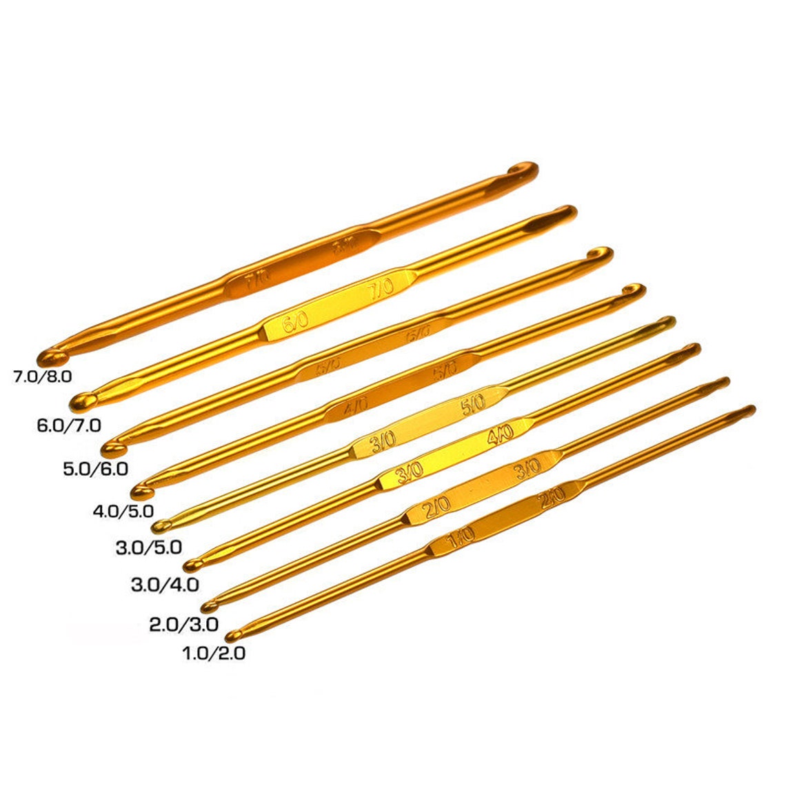 Double Ended Crochet Hooks, Set Includes 8 Hooks (16 Sizes Total ...