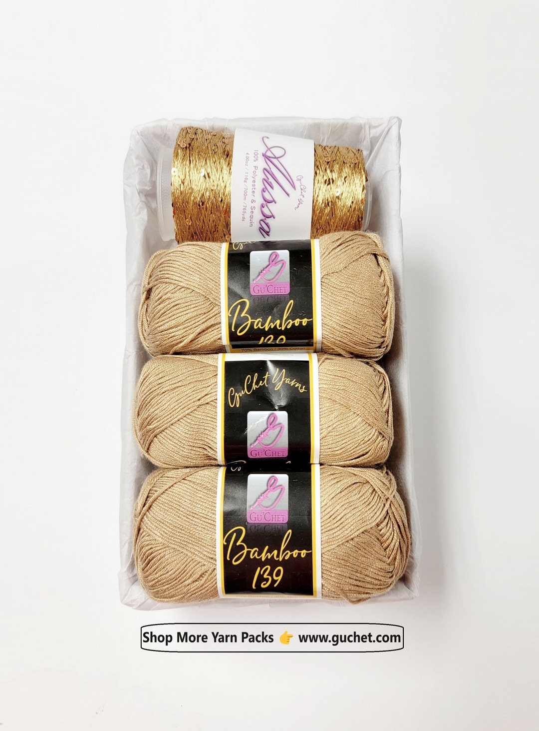 Yarn Gift Set - Bamboo/cotton/sequins Yarn - Gift for Yarn Lover ...