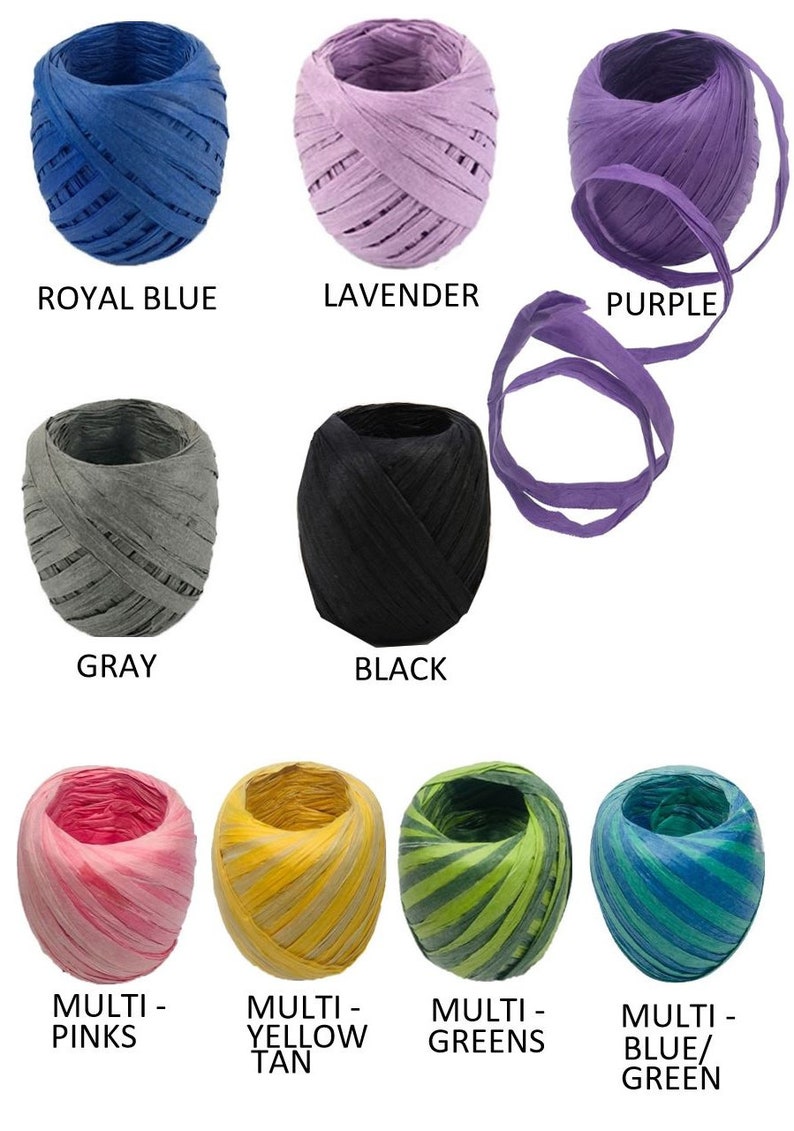 Raffia Yarn Straw Yarn Paper Yarn Tape Yarn 35 Colors - Etsy