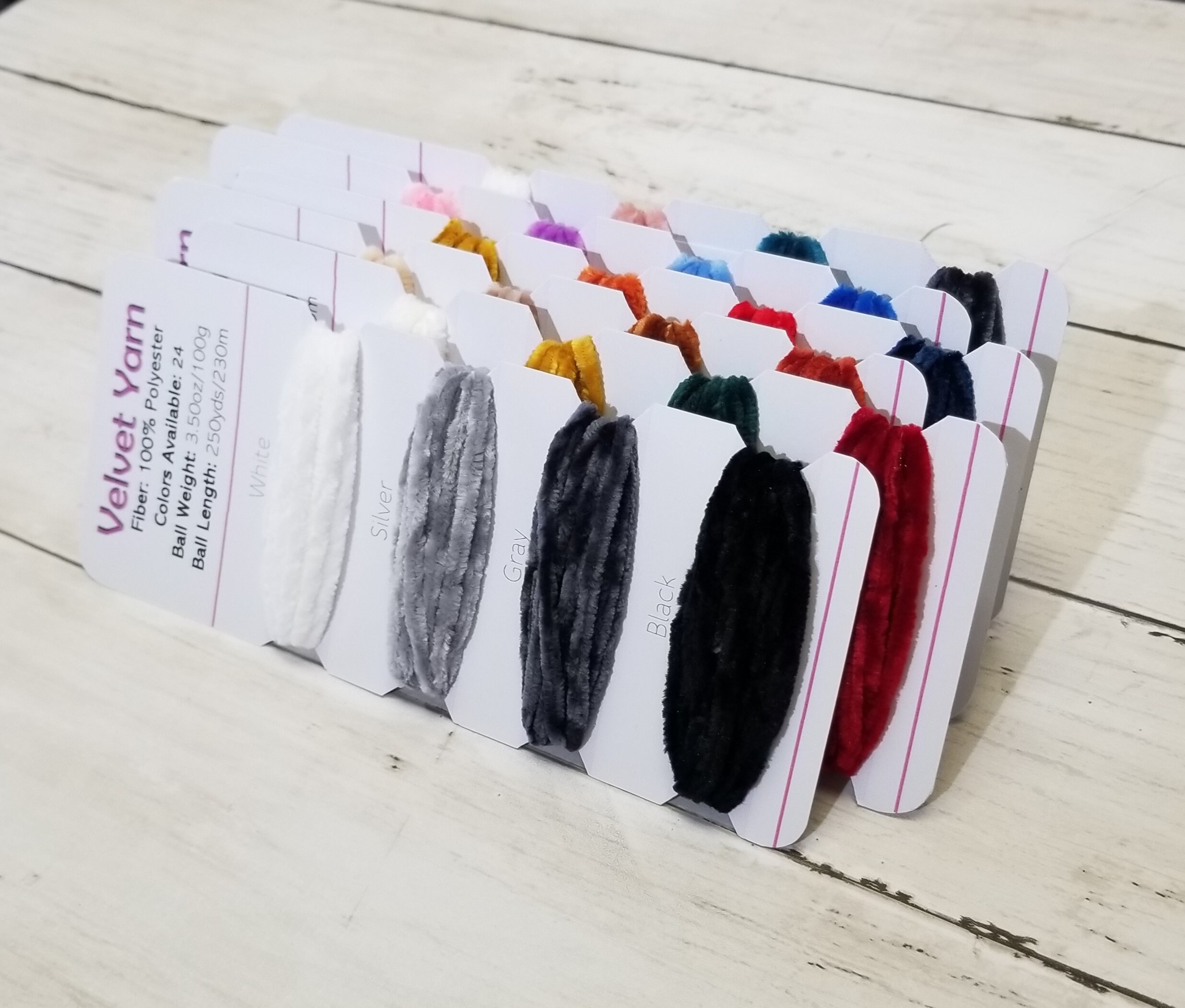 Yarn Sample Card Velvet Yarn Includes 4 yarn samples per | Etsy