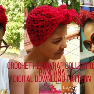 Crochet Hair Wrap Pattern Collection - PDF Crochet Pattern Crochet ...