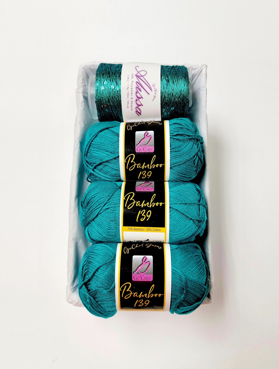Yarn Gift Set - Bamboo/cotton/sequins Yarn - Gift for Yarn Lover, Gift ...