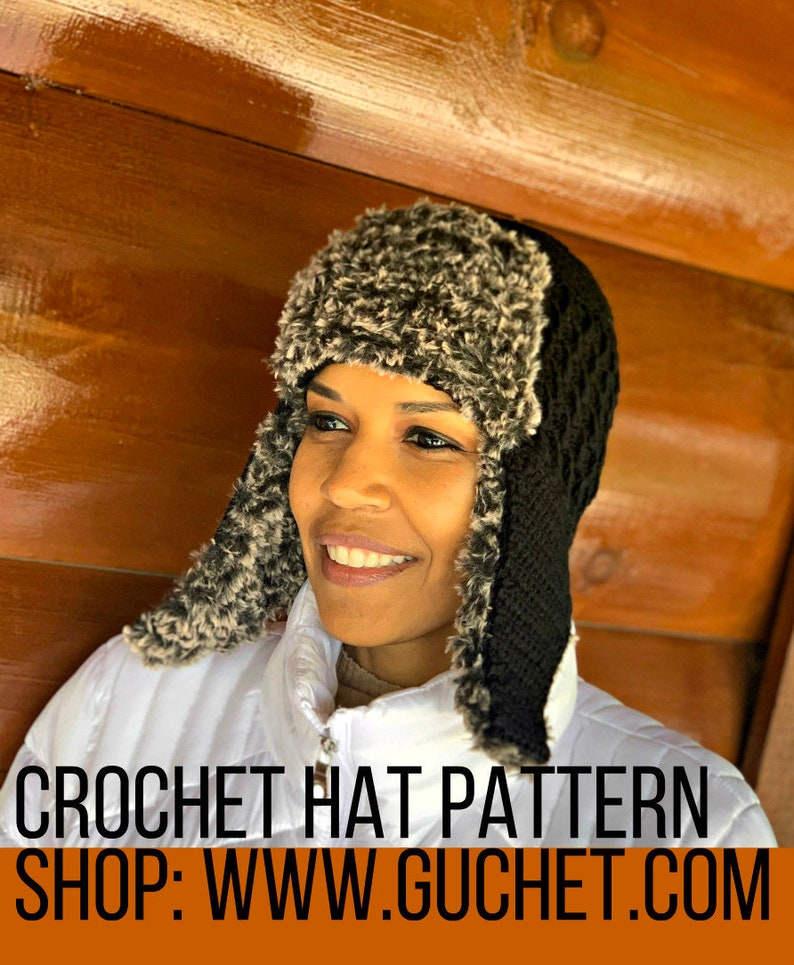Crochet Hat Pattern Crochet Trapper Crochet Brim Crochet - Etsy