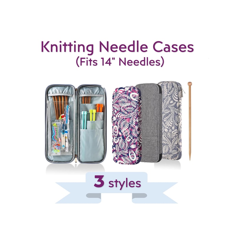 Long Knitting Needle Case - 15.75"x L - Empty, Case for Knitting ...