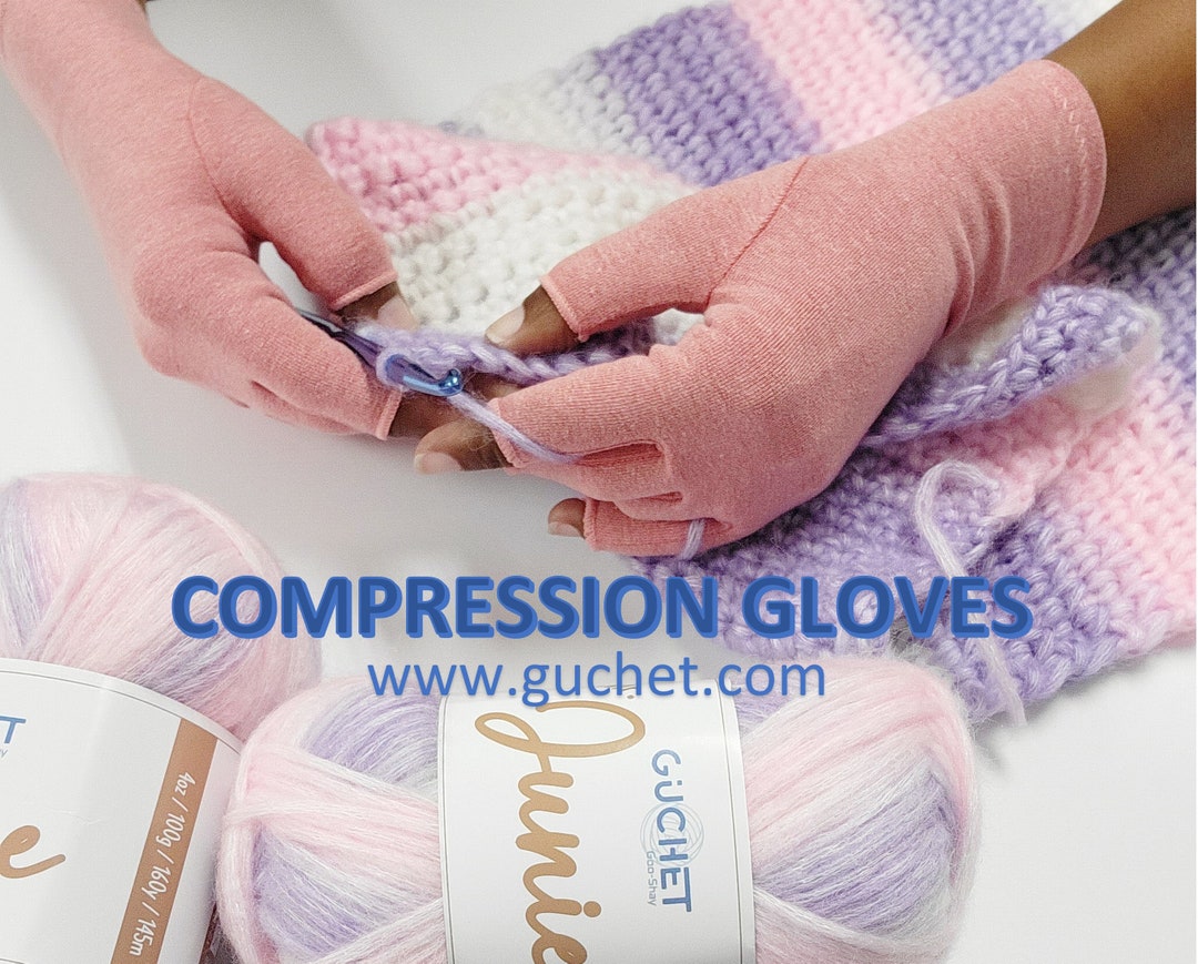 Compression Gloves for Knitter & Crocheter, Joint Pain Relief Gloves ...