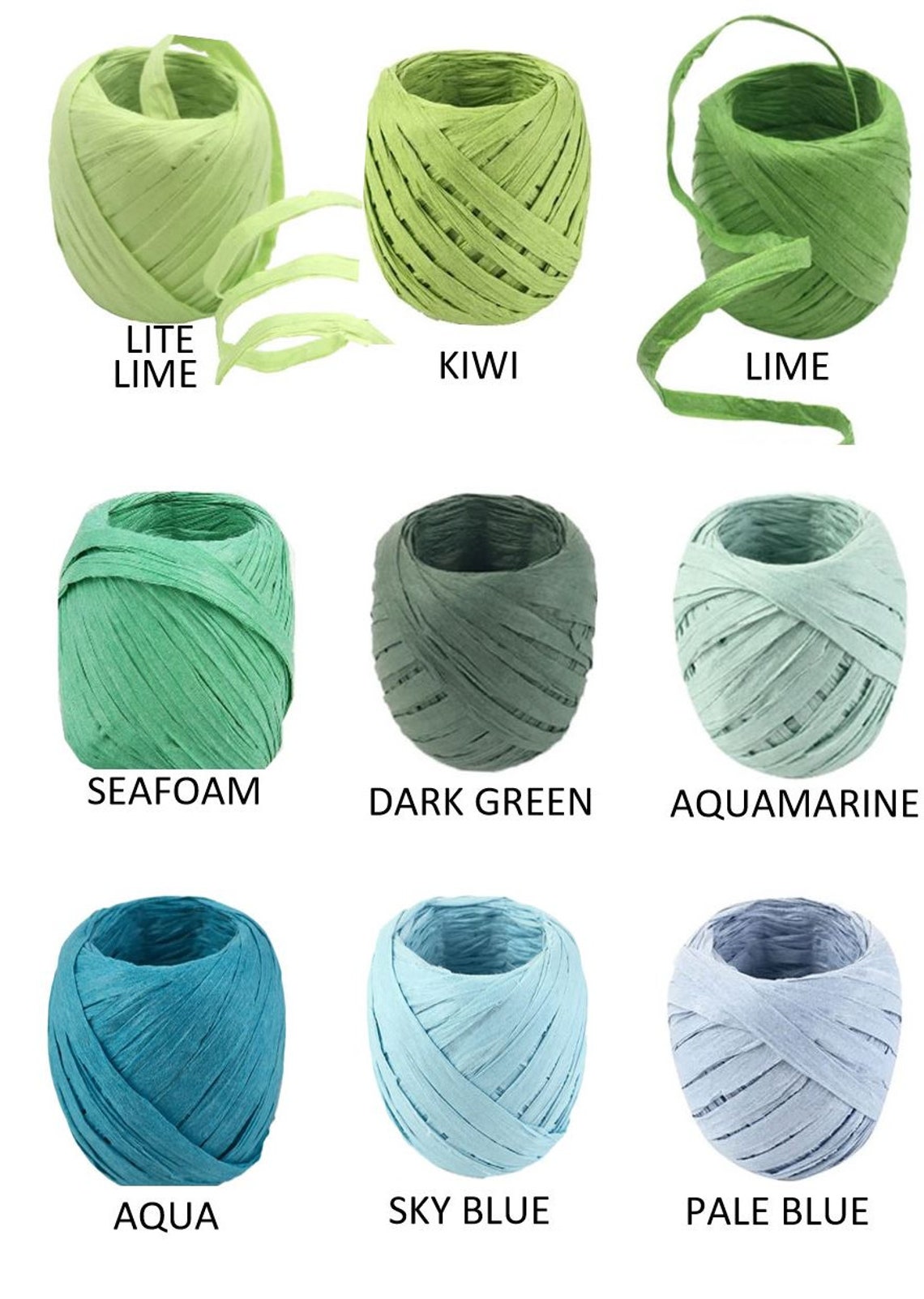 Raffia Yarn Straw Yarn Paper Yarn Tape Yarn 35 Colors - Etsy