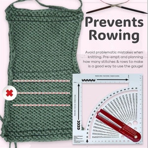 Knitting Gauge Ruler - Knitting Stitch Calculator, Swatch Ruler, Stitch ...