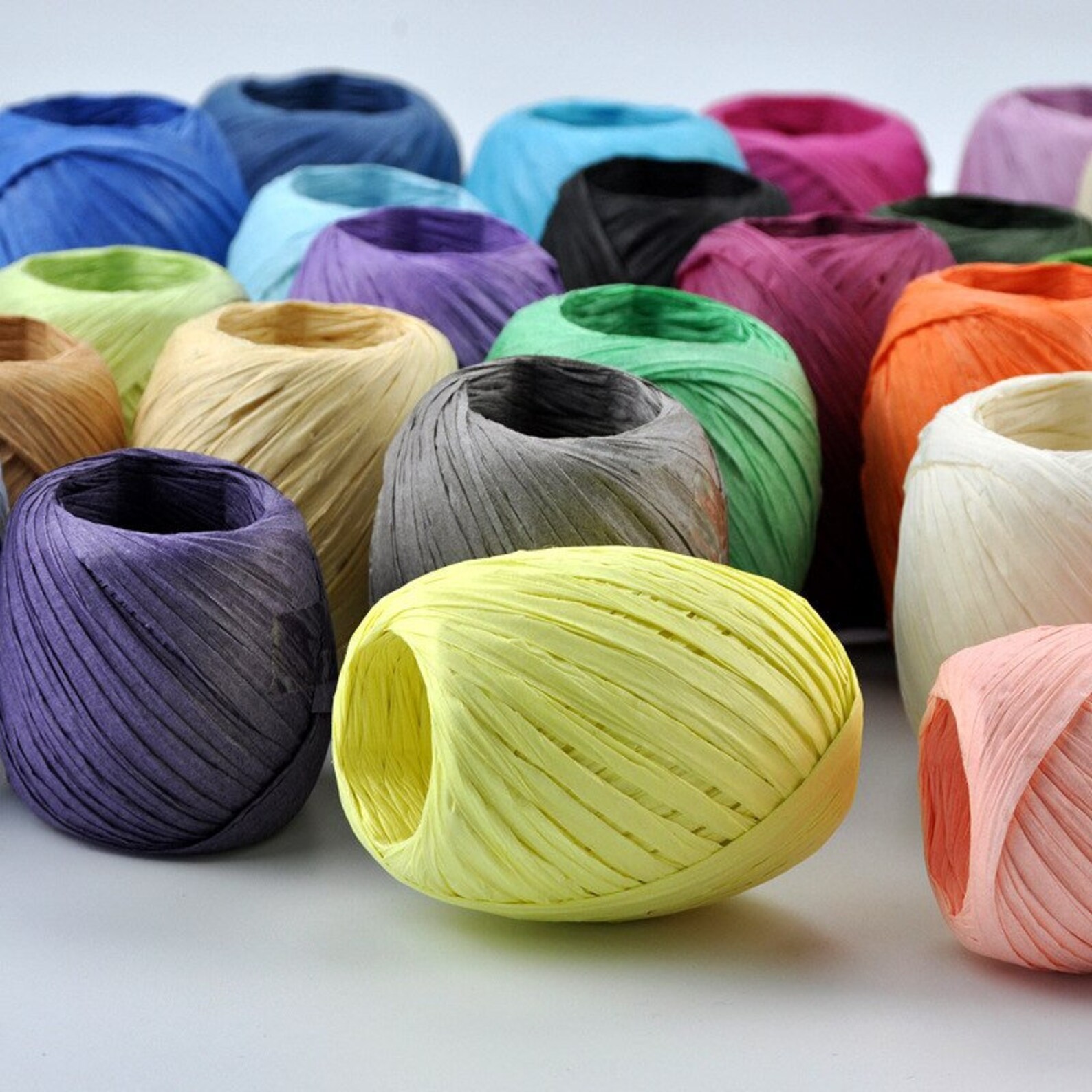 Raffia Yarn, Straw Yarn, Paper Yarn, Tape Yarn, 35 Colors, Ribbon Yarn ...