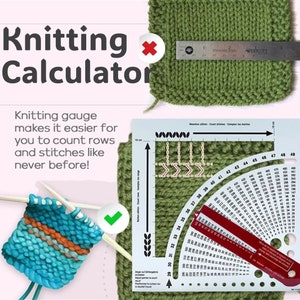 Knitting Gauge Ruler - Knitting Stitch Calculator, Swatch Ruler, Stitch ...
