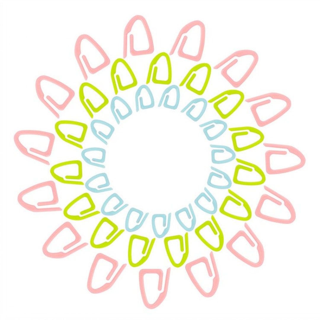 Stitch Markers - Sold in Pack of 15, Plastic Paper Clip Style Stitch ...