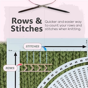 Knitting Gauge Ruler - Knitting Stitch Calculator, Swatch Ruler, Stitch ...