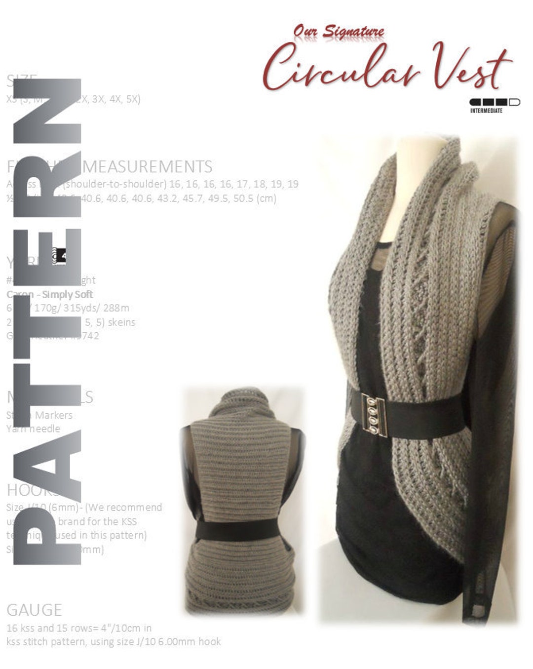 Crochet Vest Pattern, Crochet Circular Vest Pattern, Includes Plus ...