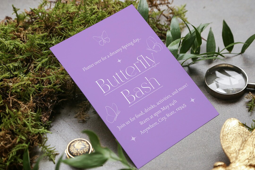 Butterfly Bash Invitation, Pastel Birthday Invite, Summer Party ...