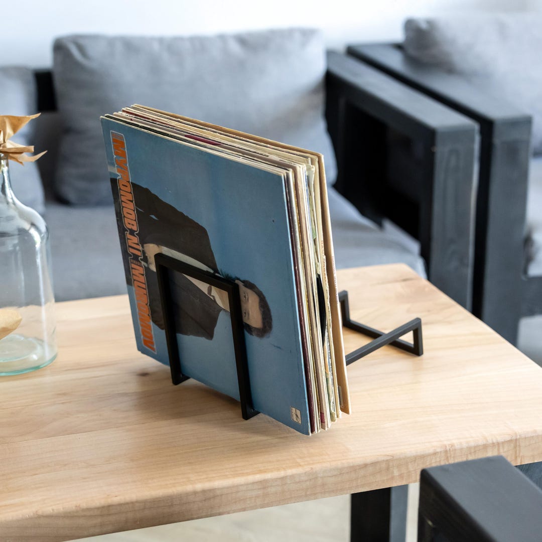 Vinyl Storage Black Steampunk Record Holder Metal LP Rack Handmade ...