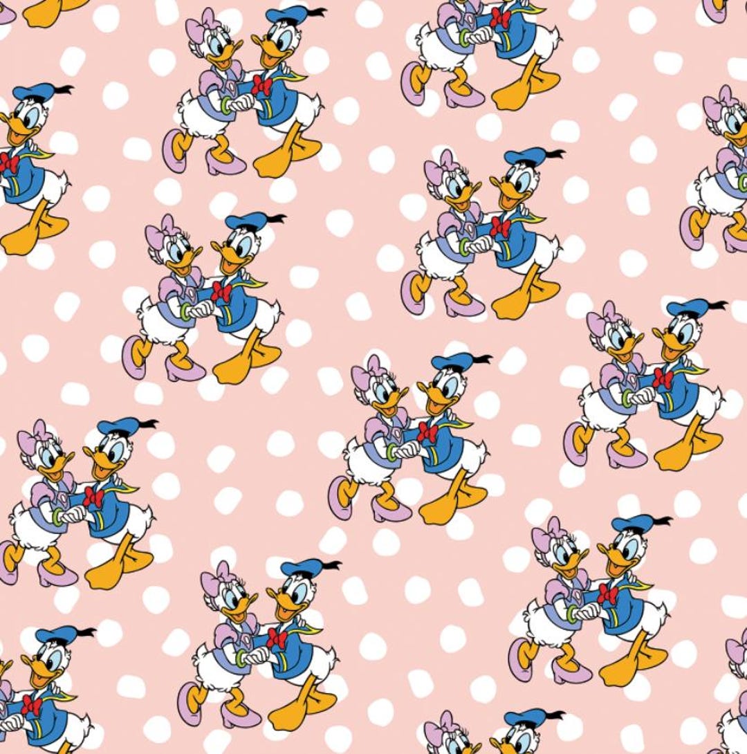 Cartoon Dancing Donald Duck Pattern Fabric,pure Cotton Print Fabric by ...