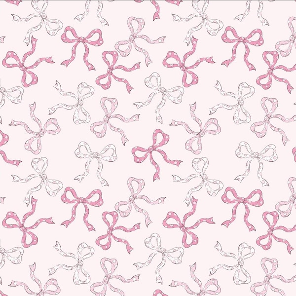 Bow Print Fabric - Etsy UK